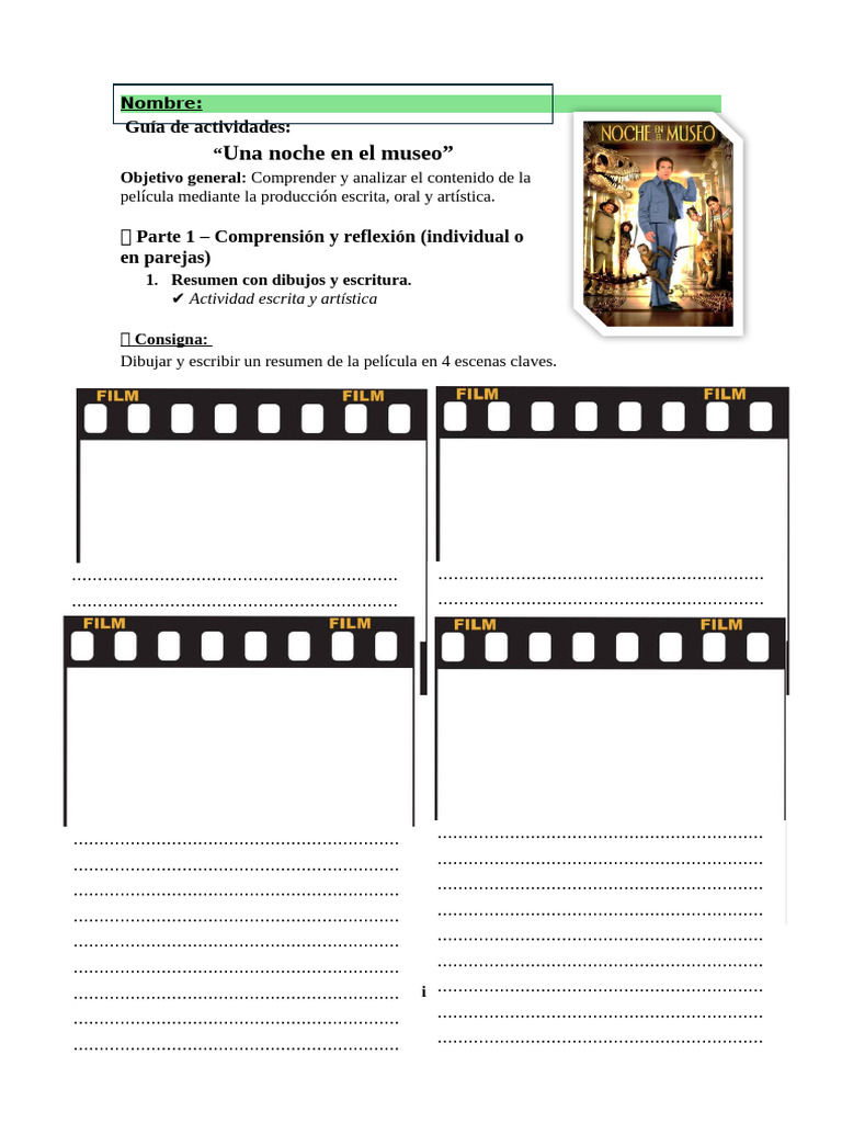 Actividades Creativas: Noche en el Museo | PDF