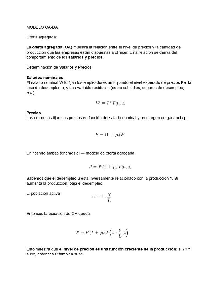 Modelo Oa-Da | PDF | La política monetaria | La política fiscal