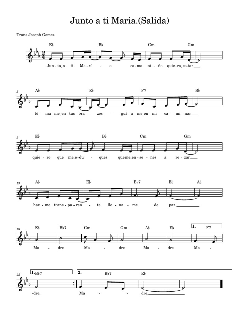Junto a ti, María: Letra y acordes | PDF