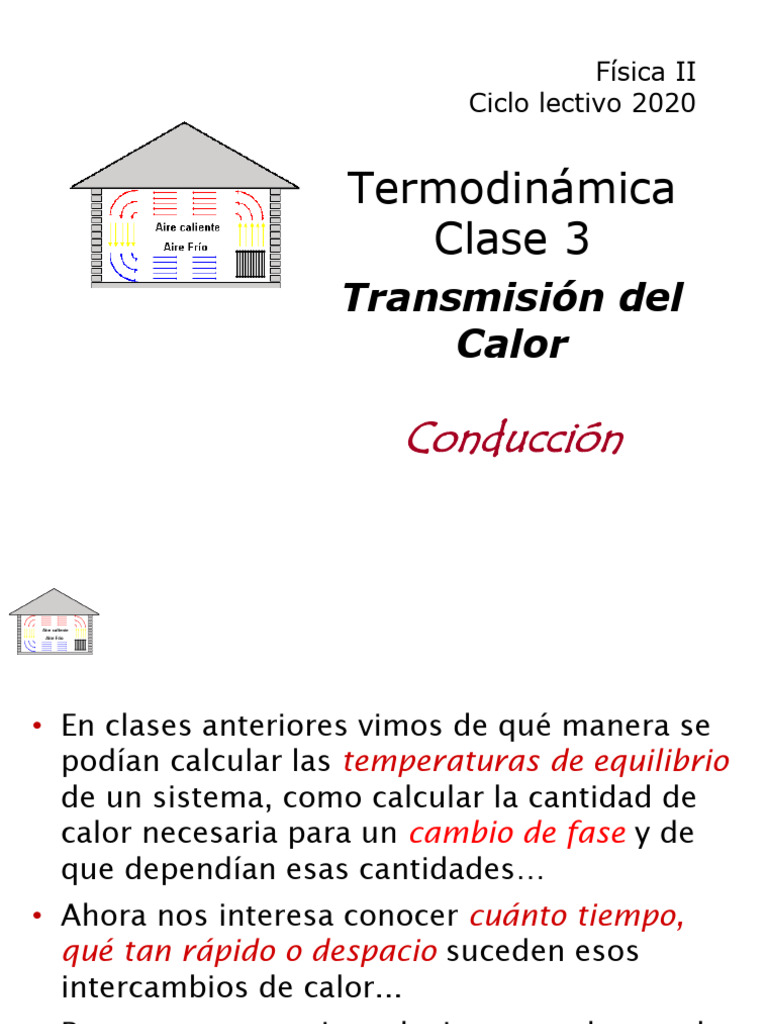 Presentacion Clase 3 Conduccion Del Calor | PDF | Conduccion termica ...