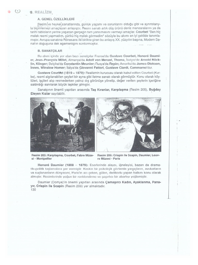 9 DERS NOTLARI ST BST Hristiyan Avrupa'Da Sanat Realizm 1 | PDF