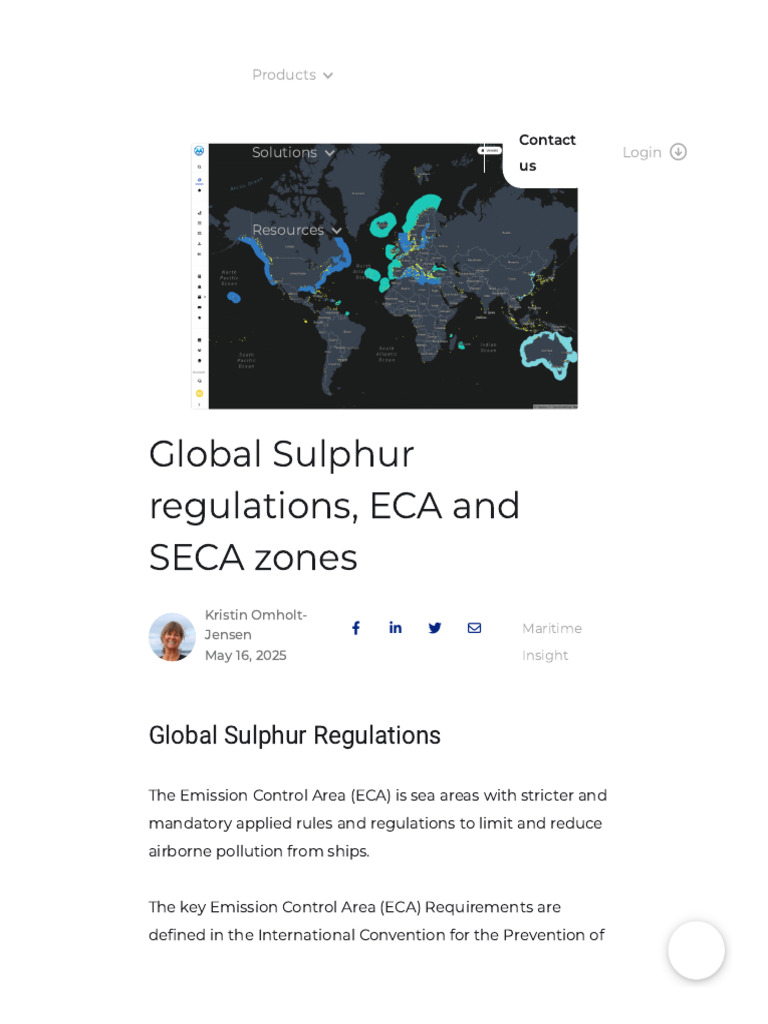 Global Sulphur Regulations, ECA and SECA Zones | PDF | Environmental ...