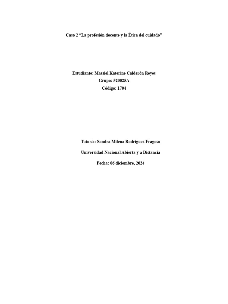 Caso 4 Evaluacion Final-Massiel Calderon Reyes | PDF | Maestros | Enseñando