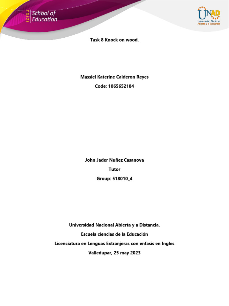 Task 8 - Massiel Katerine Calderon Reyes | PDF | Superstitions | Luck