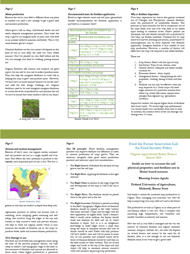 Optimizing Maize Fertilizer Use Guide | PDF | Fertilizer | Soil