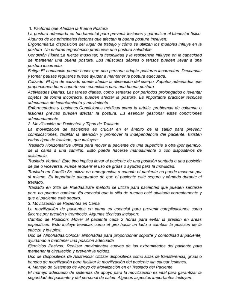 Documentos de Factores Que Afectan La Buena Postura | PDF