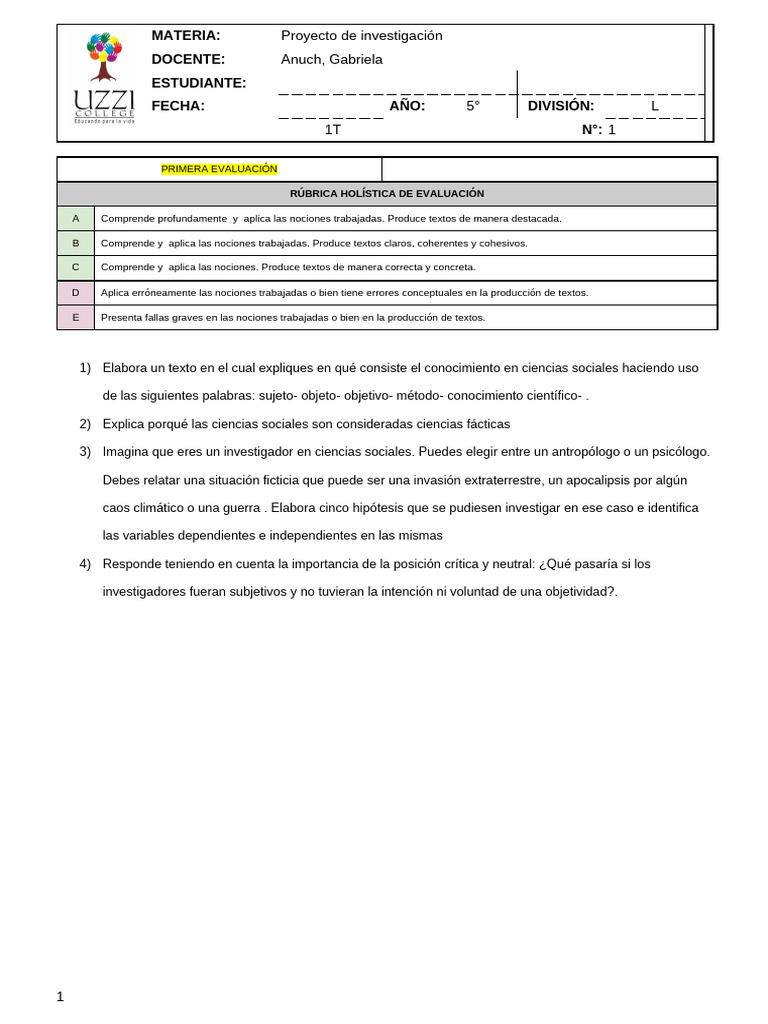 Anuch - Pinv (5°l) 1T-1 Ev 2025 | PDF