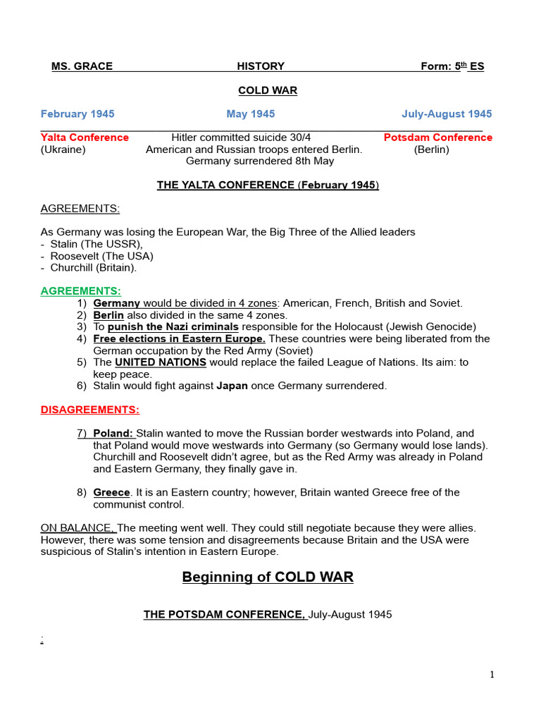 Cold War Yalta To Vietnam | PDF | Cuban Missile Crisis | Viet Cong