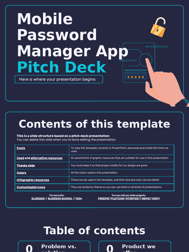 Mobile Password Manager App Pitch Deck | PDF | Planets | Planets In ...