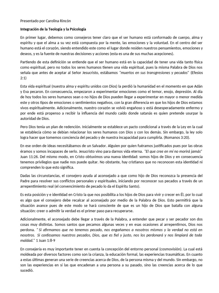 Discipulado en Consejería Cap3-Cap4 | PDF | Pecado | Alma