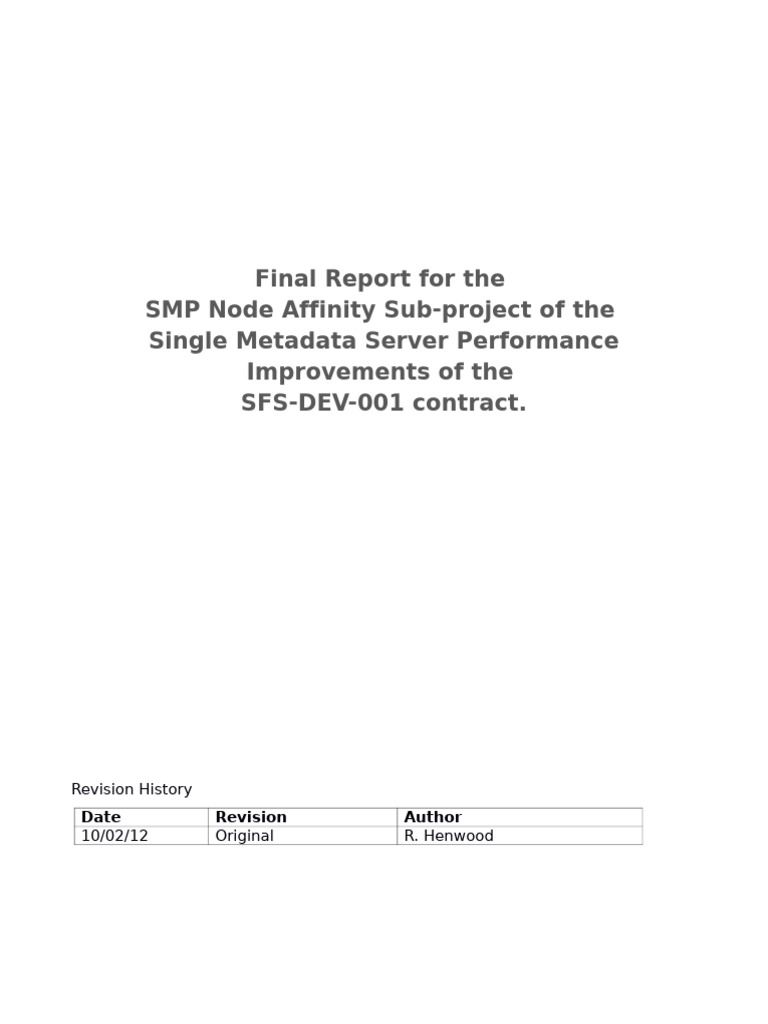MDS SMPNodeAffinity Demonstration FinalReport | PDF | Computer Science | Computer Architecture