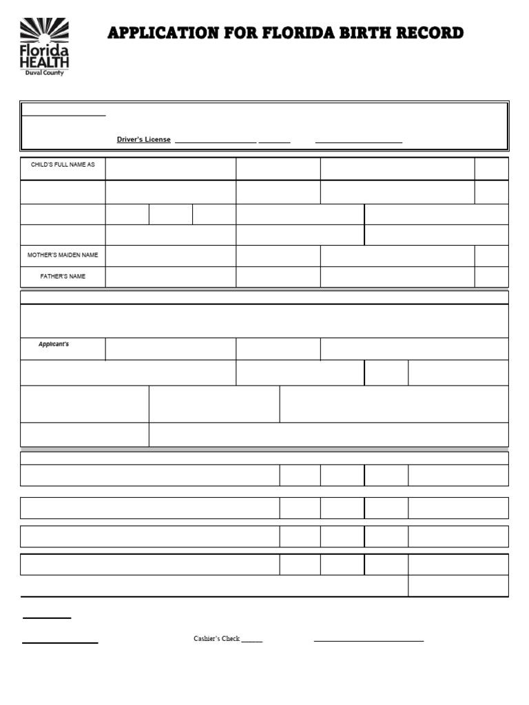 Application For Florida Birth Record: We Accept | PDF | Identity Document | Birth Certificate