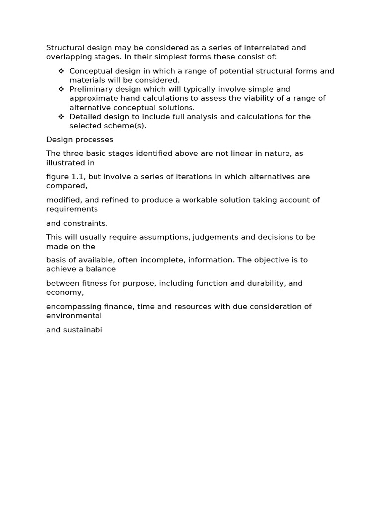 Structural Design May Be Considered As A Series of Interrelated and ...