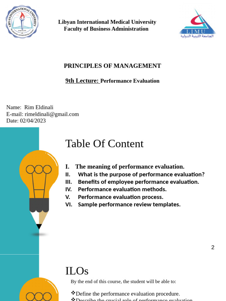 Lec 9 Performance Evaluation | PDF | Performance Appraisal | Evaluation