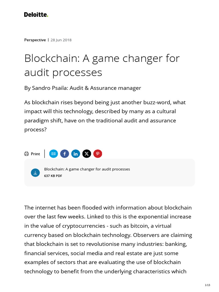 Blockchain A Game Changer For Audit Processes Deloitte Malta