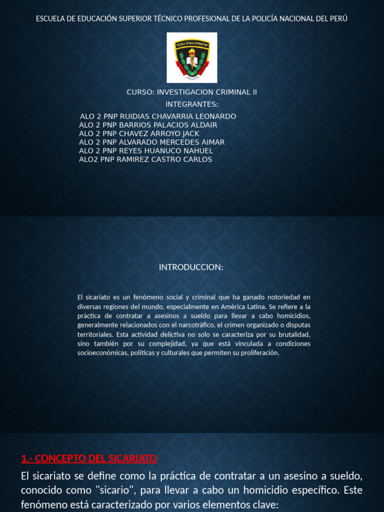 Análisis del Sicariato en Perú | PDF | Homicidio | Crimen organizado