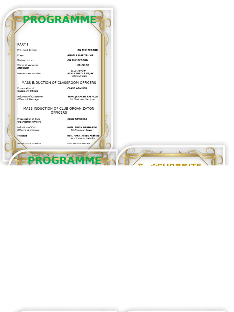 Induction Ceremony 2024 SSLG | PDF