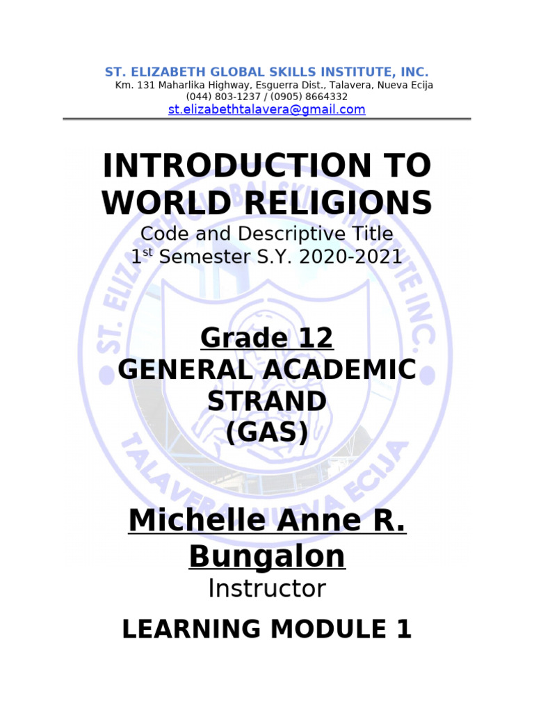 Module 1 Introduction To World Religions | PDF | Atheism | Theology