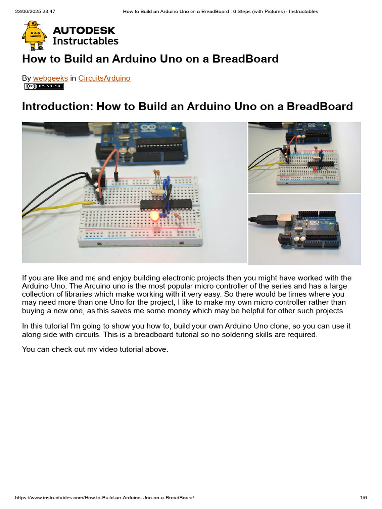 How To Build An Arduino Uno On A BreadBoard - 6 Steps (With Pictures ...