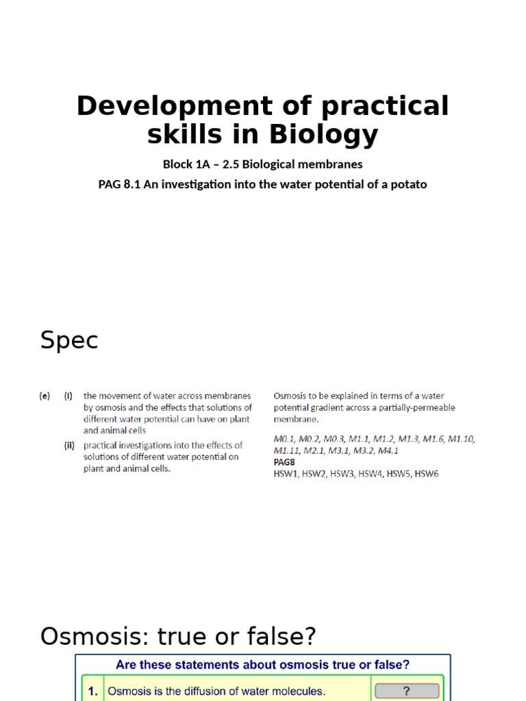 Investigating Potato Water Potential | PDF