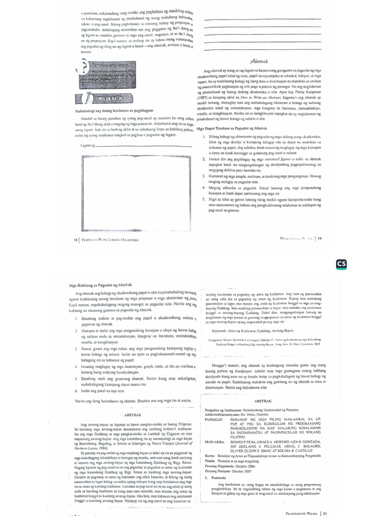 Pluma Aralin 2 | PDF