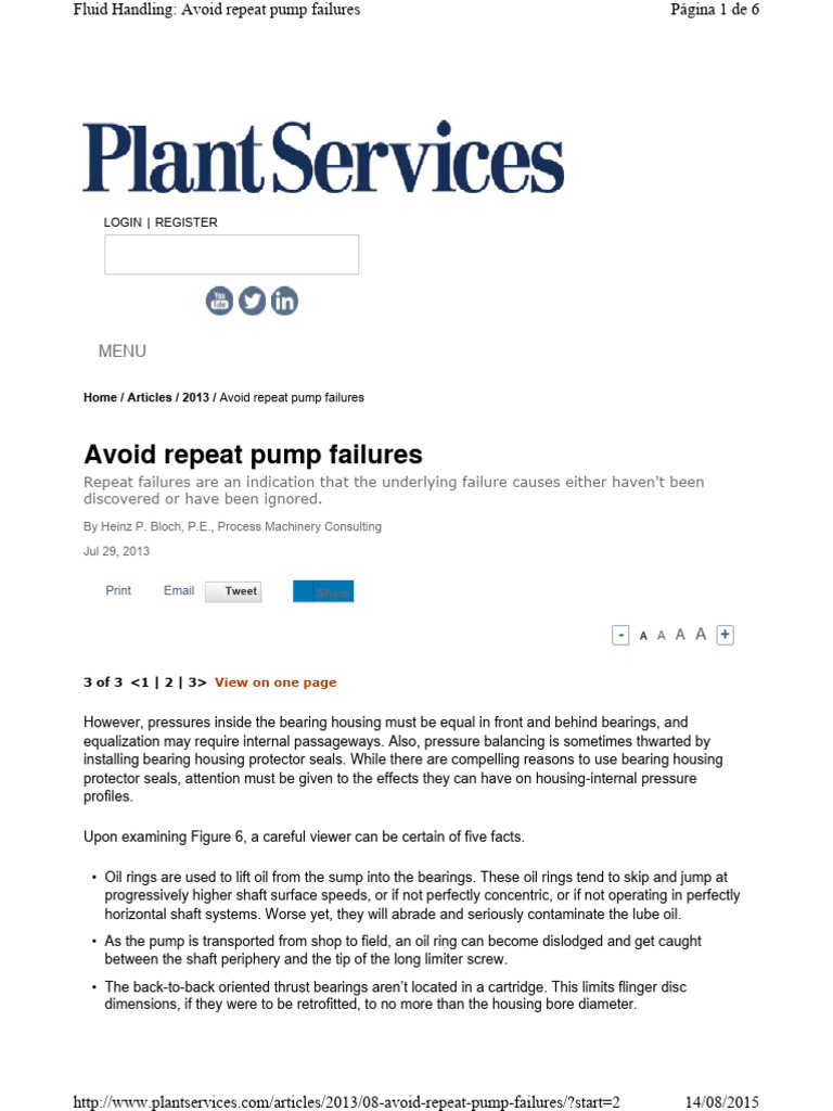 Preventing Pump Failures: Key Insights | PDF | Bearing (Mechanical) | Pump