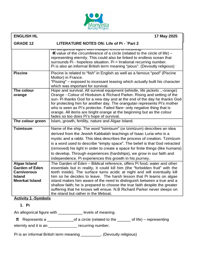 Vista - LOP. Part 2 Symbols Authors Note. Activitydocx (1) - 254 | PDF