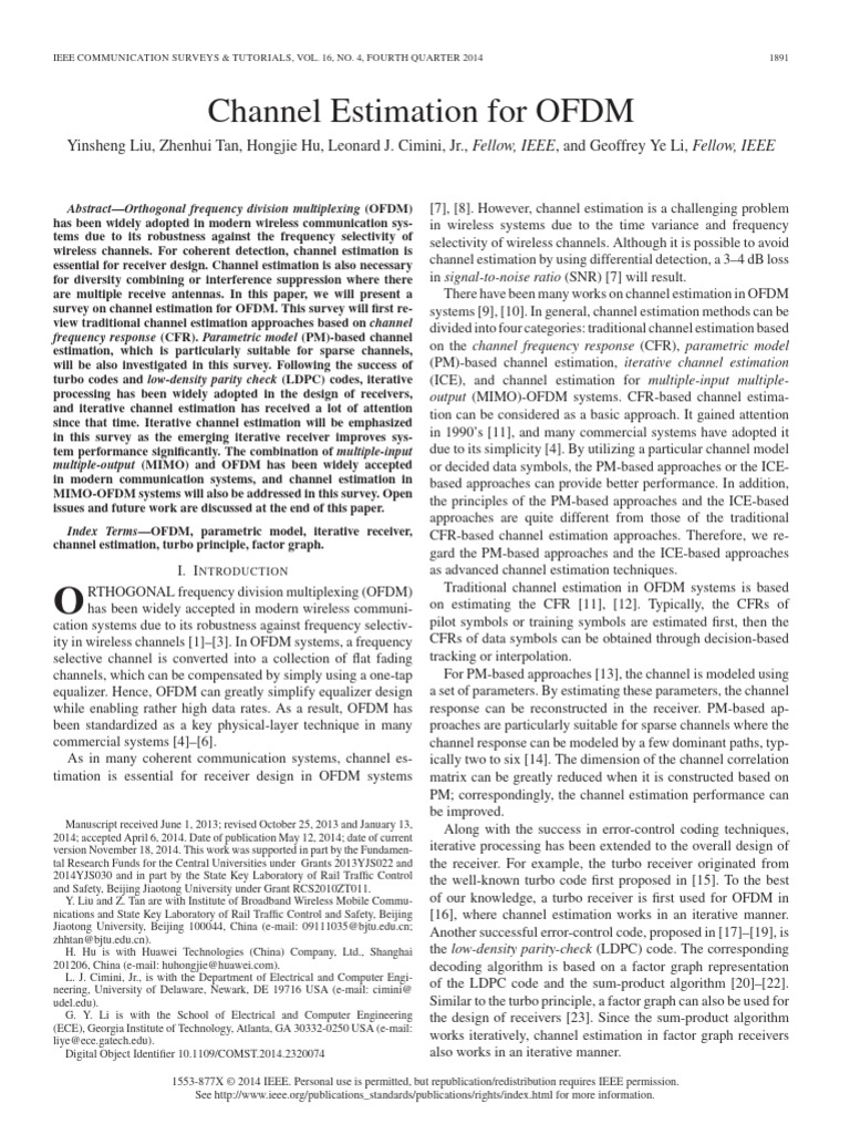 Deep Learning-Based Channel Estimation | PDF | Orthogonal Frequency Division Multiplexing ...