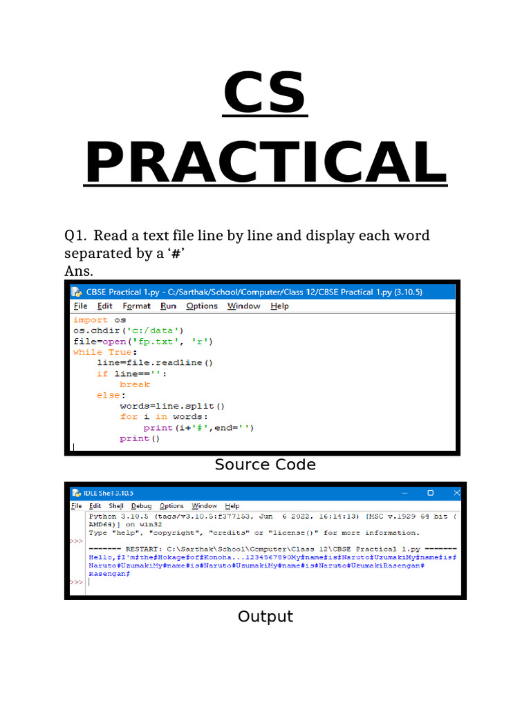 Cs Practical | PDF
