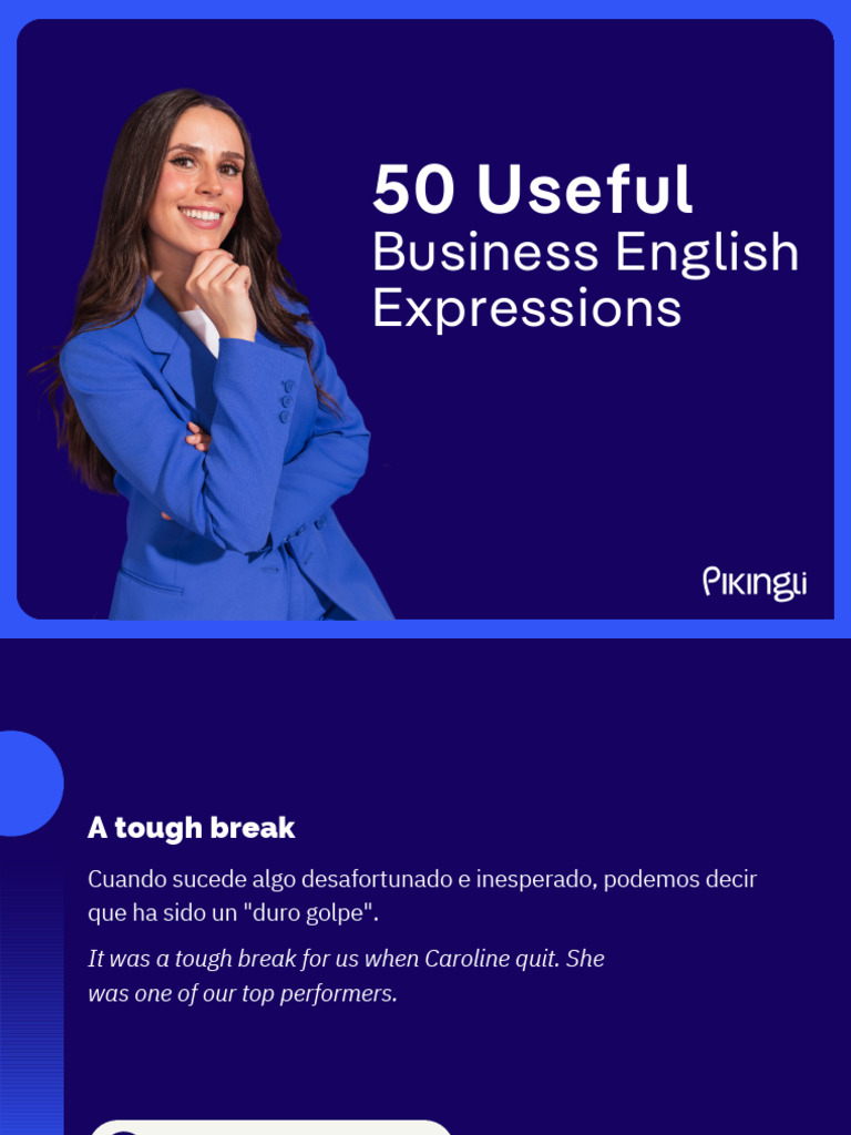 50 Business English Expressions by Maria Speaks English | PDF
