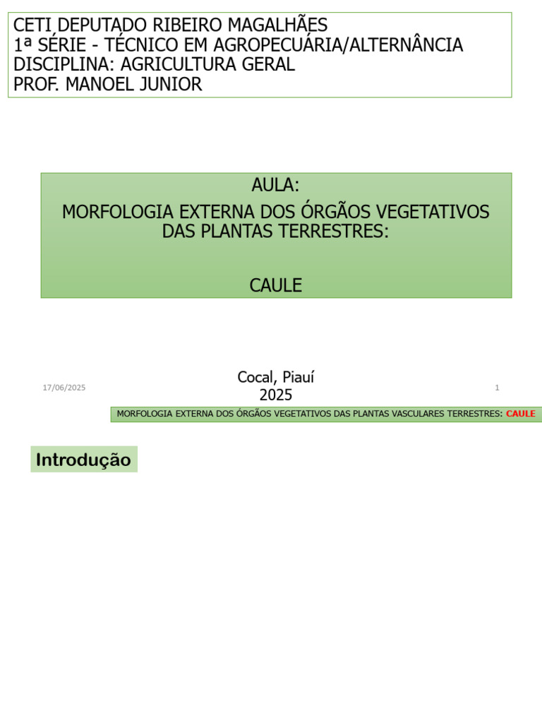 Morfologia do Caule Prostrado | PDF | Morfologia vegetal | Plantas