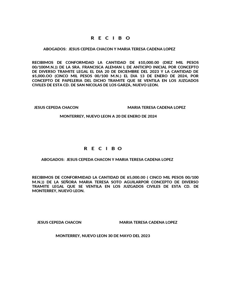 R e C I B o de Pago para Comprobacion de Jesus Lopez Esquivel | PDF