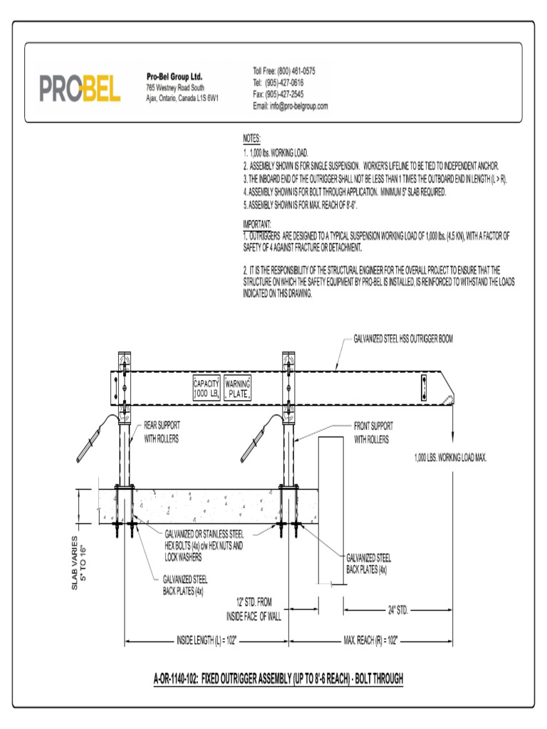 Outrigger Beam - Fixed - Bolt Through | PDF