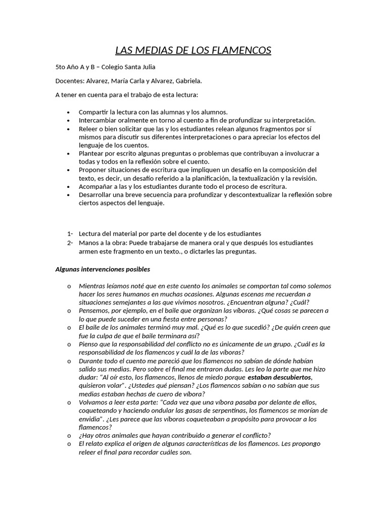 Las Medias de Los Flamencos | PDF