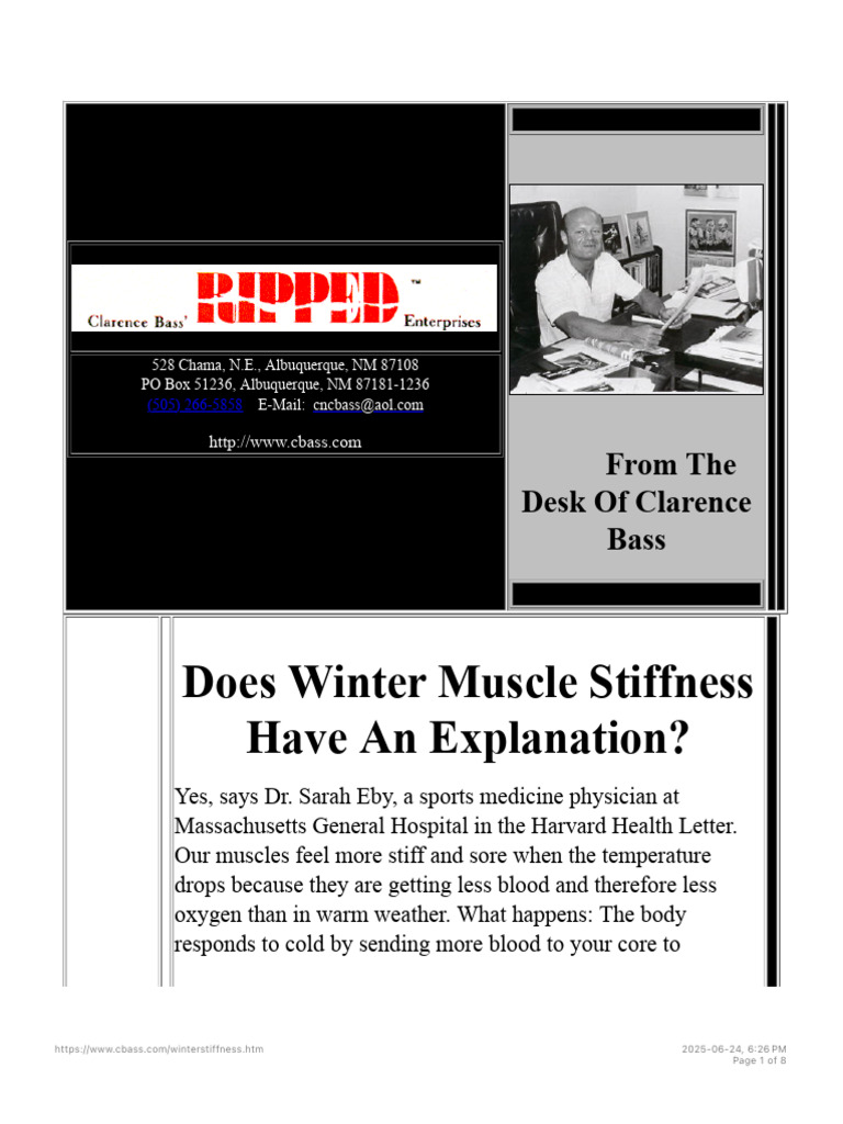 Winter Muscle Stiffness Explained | PDF | Physical Fitness
