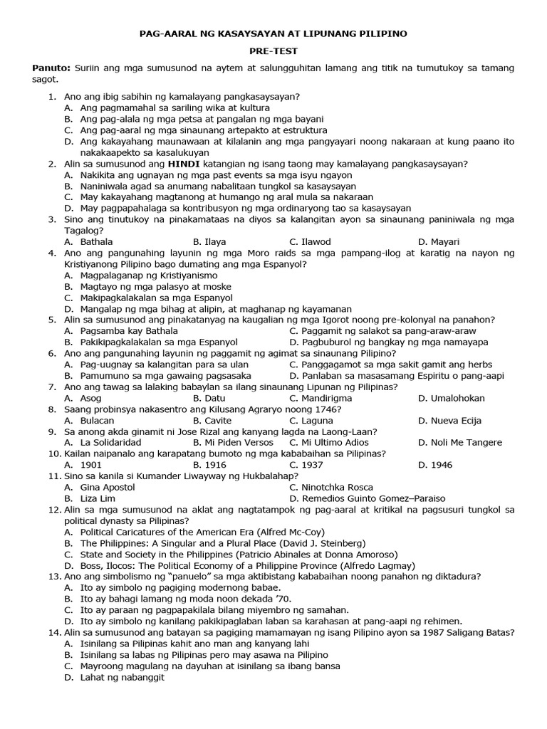 Pre-Test PKLP | PDF