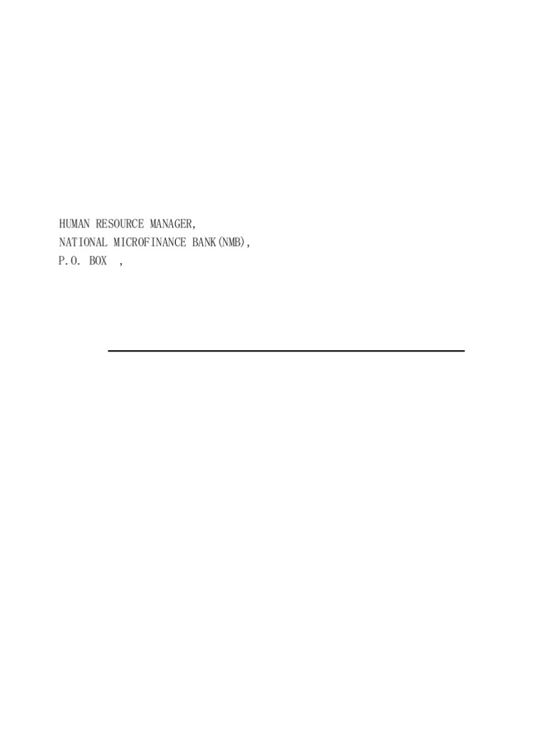 NMB Cover Letter PDF | PDF