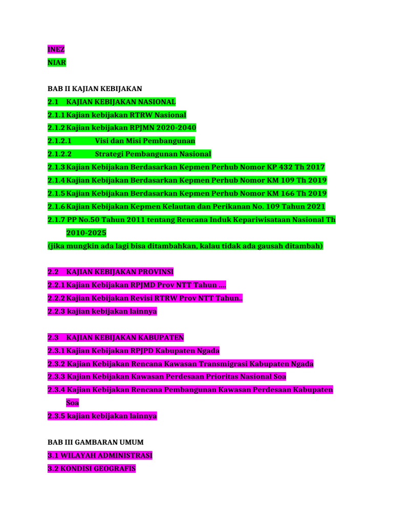 Outline Bab II Dan III | PDF