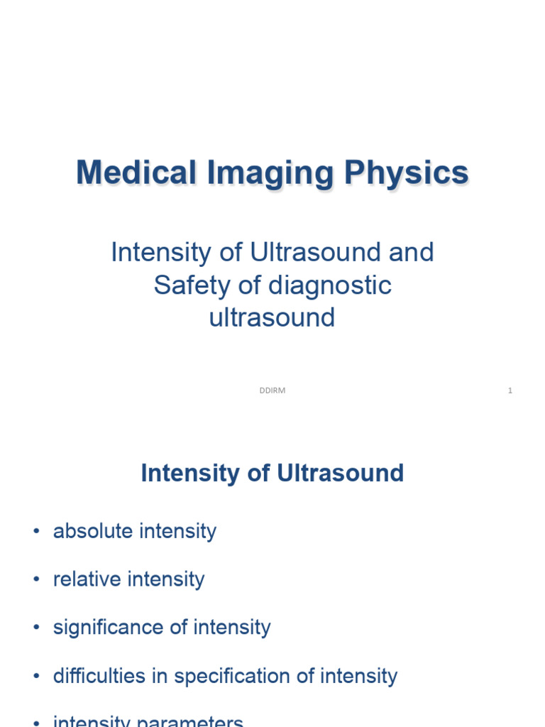 Intensity of Ultrasound - Safety of Diagnostic Ultrasound | PDF ...