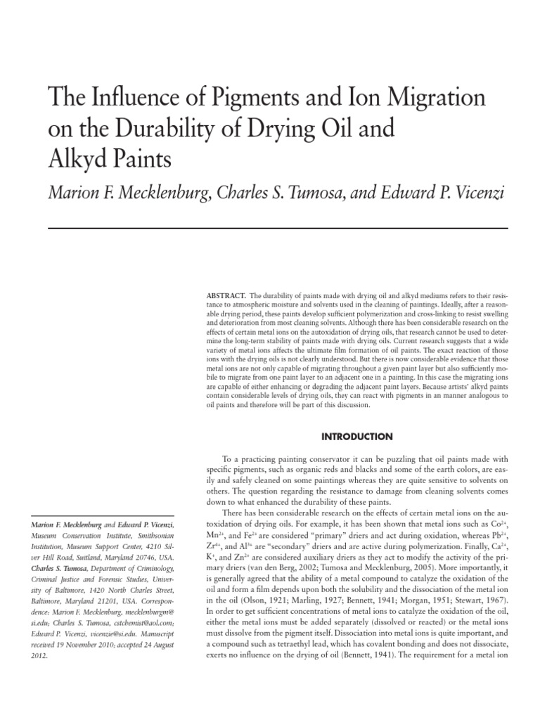Ion Migration in Titanium Pigment Paints | PDF | Paint | Titanium Dioxide