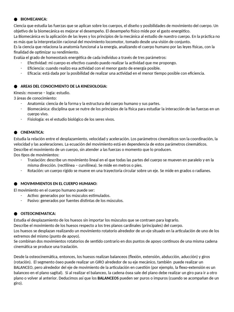 Biomecánica y Movimiento en el Cuerpo Humano | PDF | Contracción ...