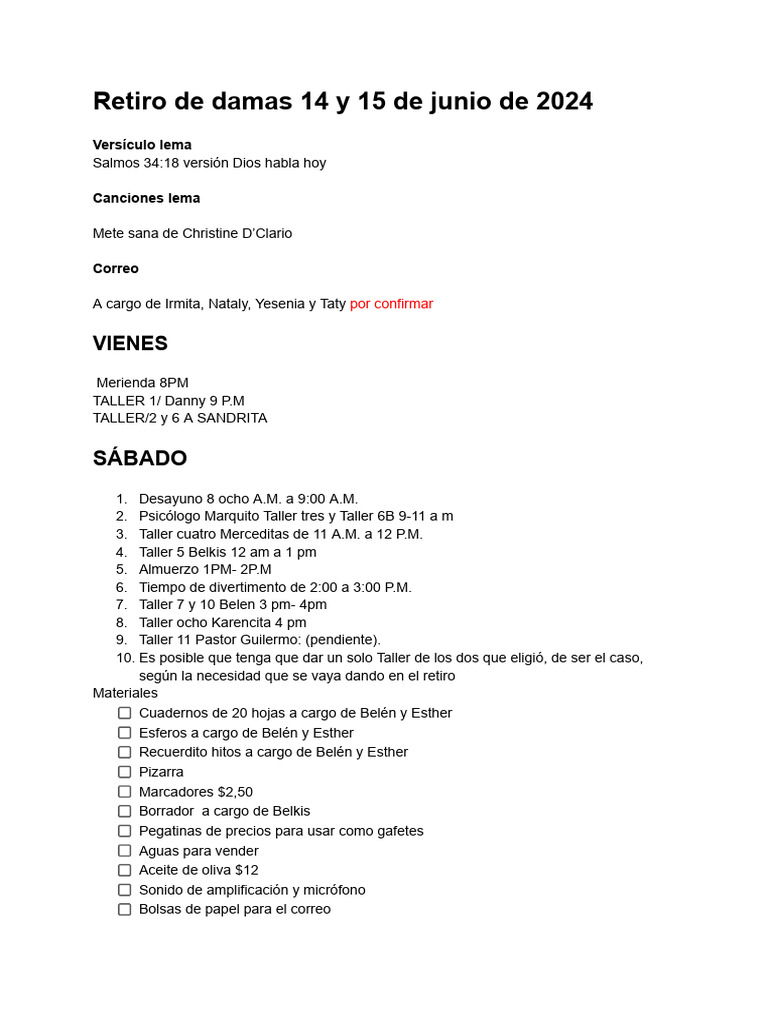 Retiro de Damas | PDF