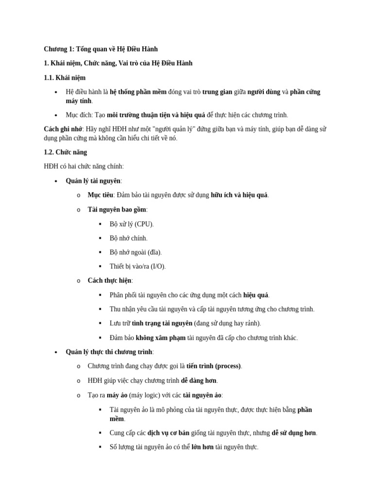 HDH lí thuyết ôn tập | PDF