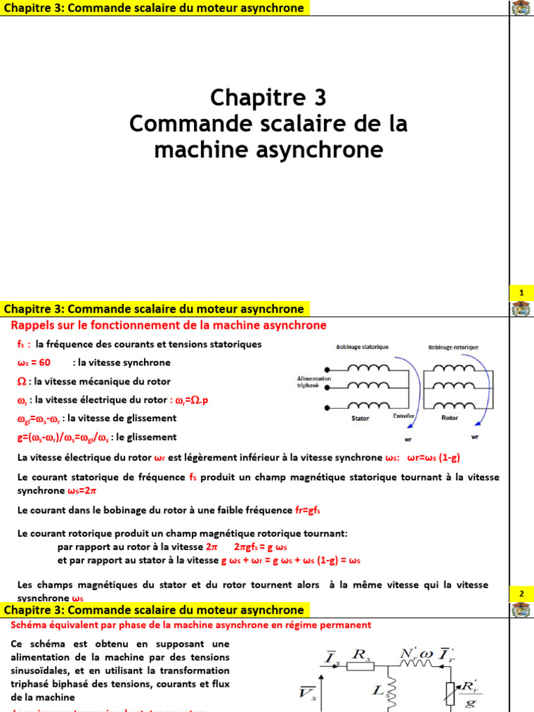 Commande scalaire moteur asynchrone | PDF | Énergie électrique ...