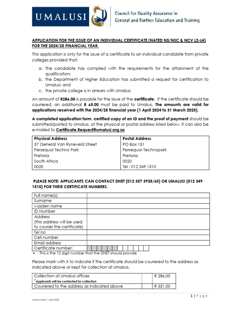 Dhet Application Form 2024 25 Printing of Certificate | PDF