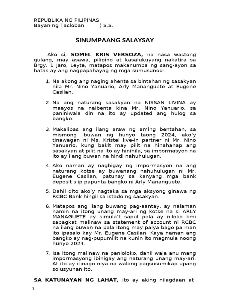 Affidavit Somel | PDF