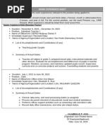 Work Experience Sheet1 | PDF