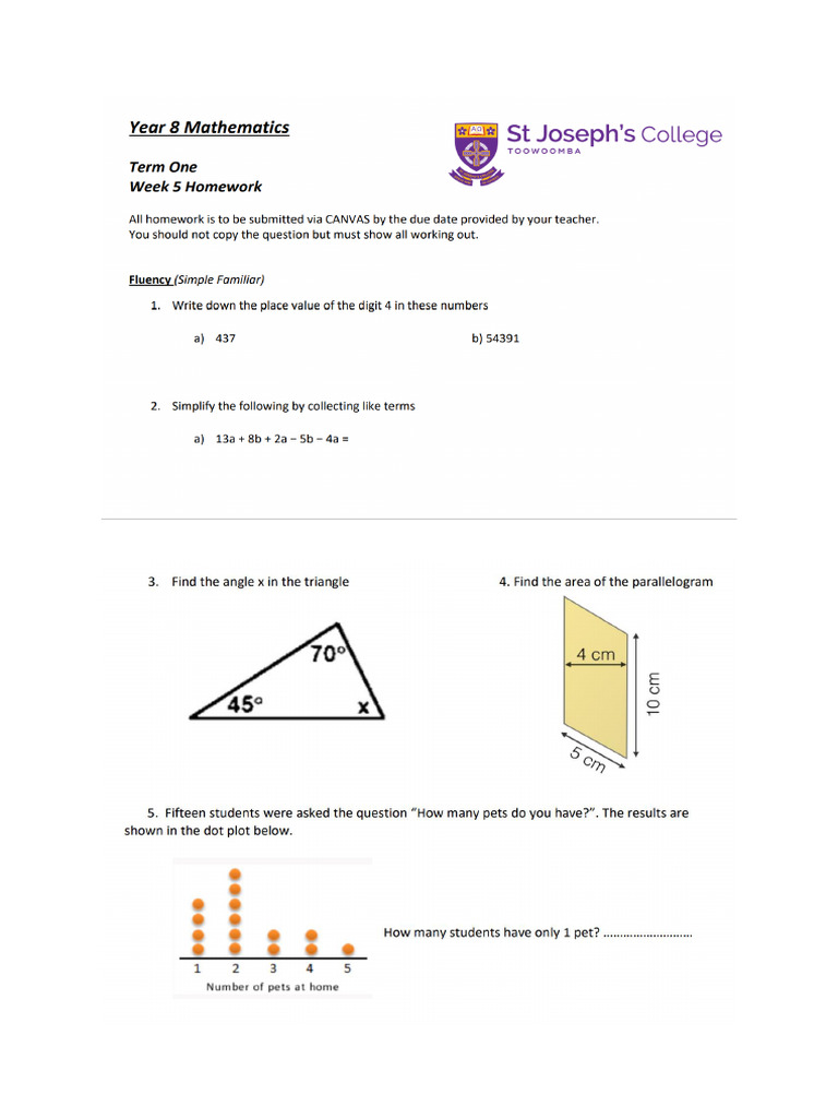 2024 8MAT Term 1 Week 5 HW | PDF