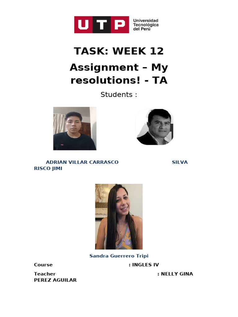 (AC-S12) Week 12 - Task Assignment - My Resolutions! - TA | PDF