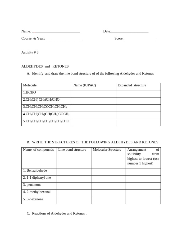 Activity 8 Aldehydes and Ketones | PDF